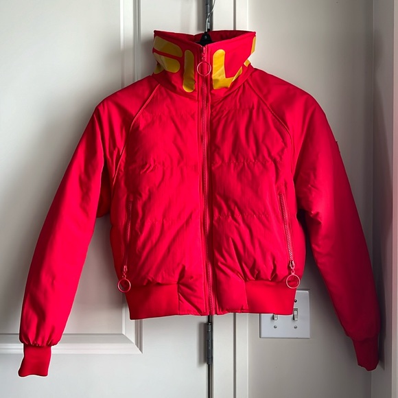Fila | Jackets & Coats | Fila Maiko Puffer Jacket Red Xs Euc | Poshmark